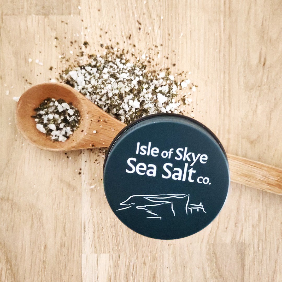 Isle of Skye sea salt : Sea Salt Crystals & Seaweed Flakes 25g – Isle ...